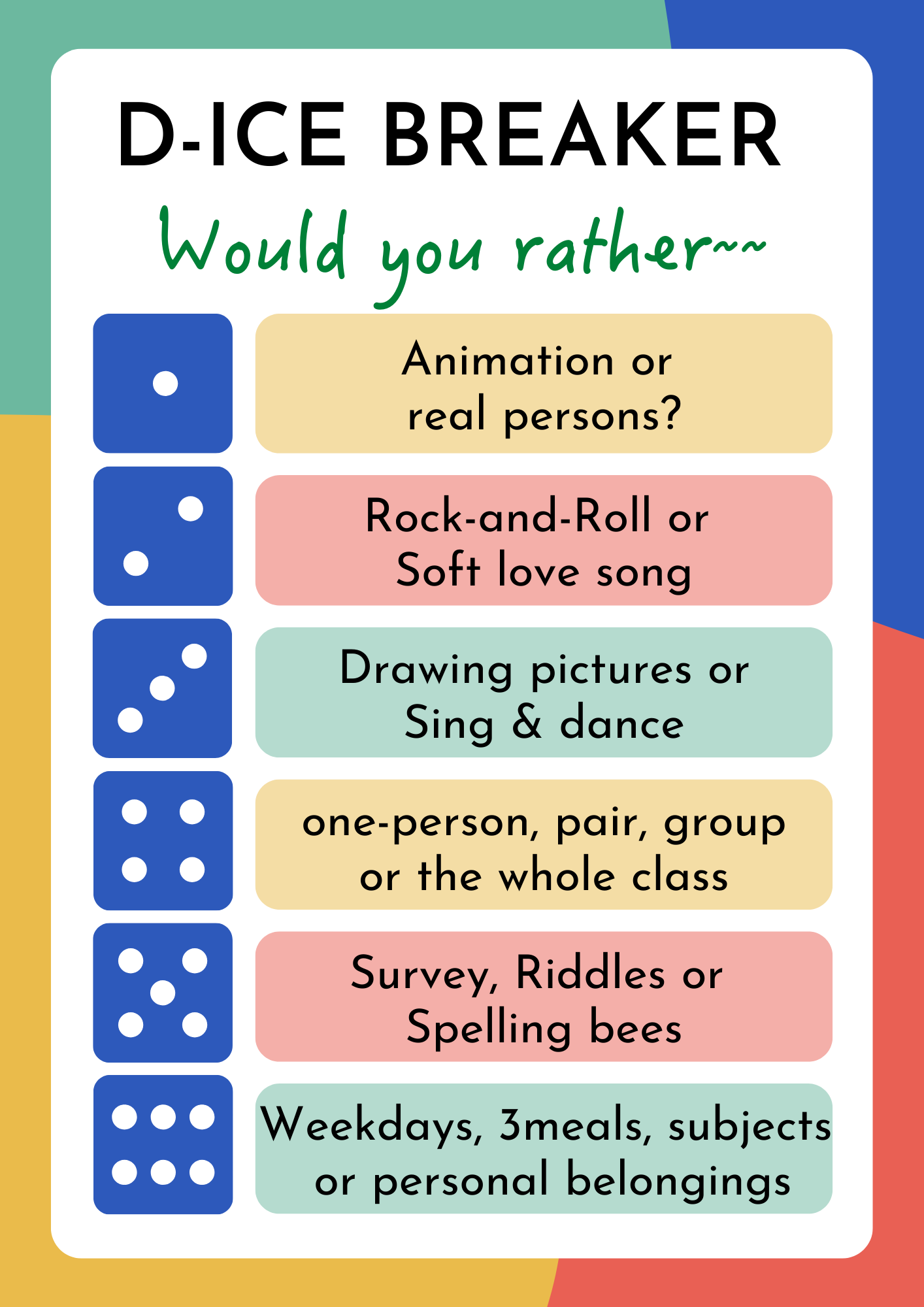 Rise and shine for the whole semester! 開學暖身活動分享（上） - Hello! E.T. Where ...